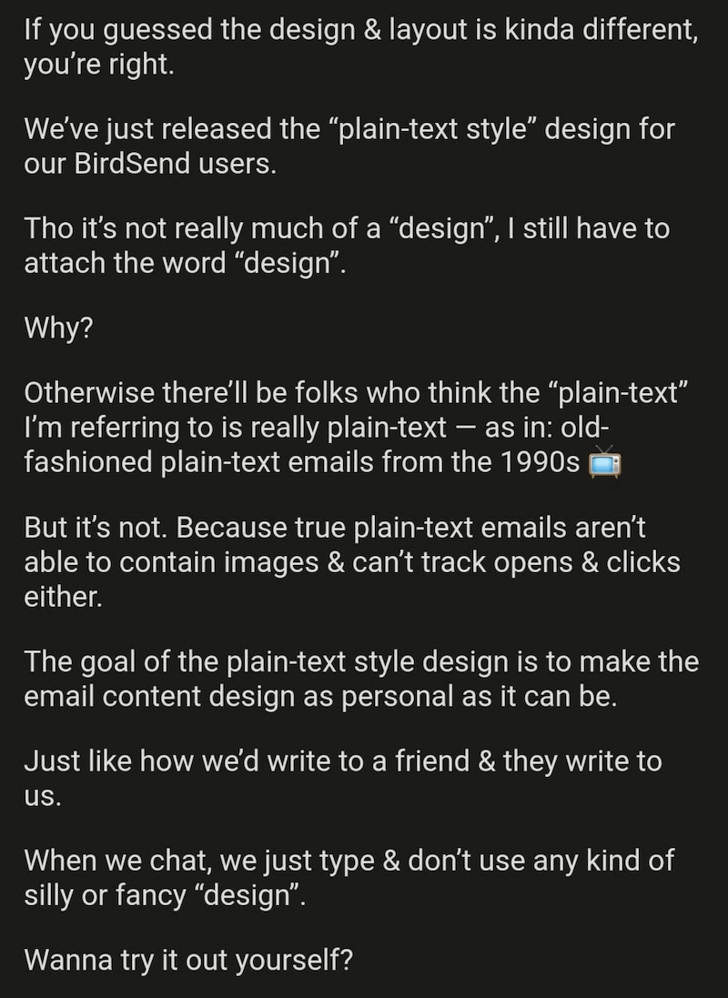 Good email content, poor reading experience? - BirdSend