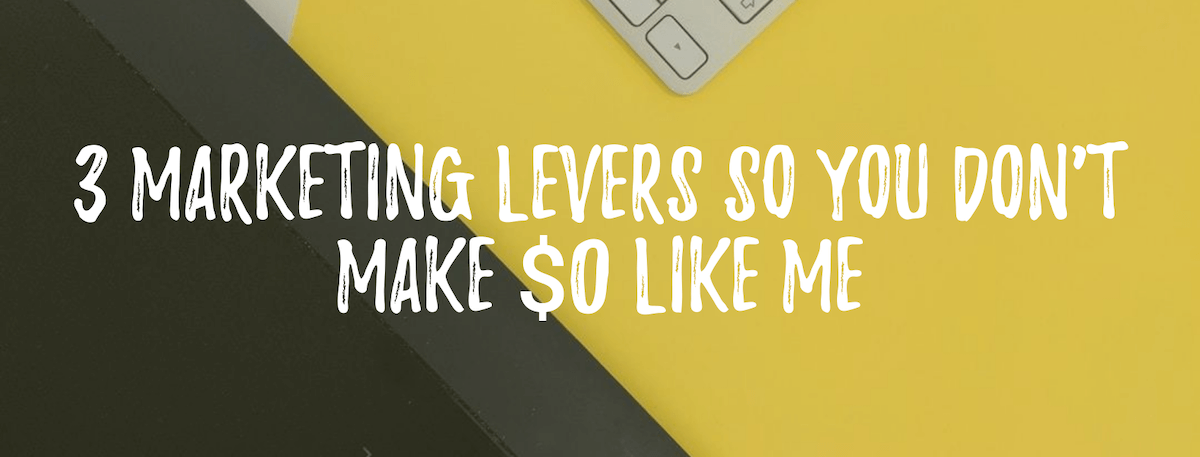 3 Marketing levers so you don't make $0 like me - BirdSend
